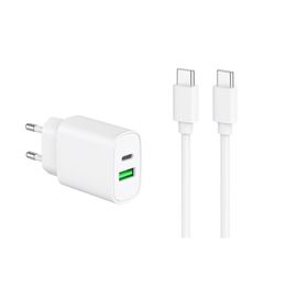 Kabel und Wandgesteck (USB-C + USB-C) 20W - WTK