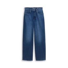Tom Tailor Denim Damen TTLINOU WIDE High Waist Jeans, blau, Uni, Gr. L/32