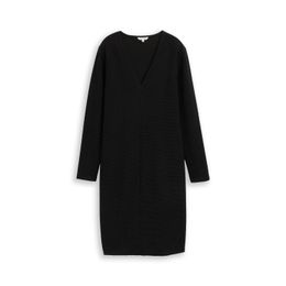 Tom Tailor Damen Kleid mit Glitzer-Effekt, schwarz, Uni, Gr. 36