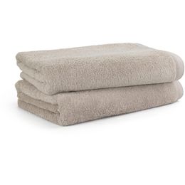 Möve Badetücher MÖVE "Superwuschel 100% Premium Cotton Baumwolle", weiß (cashmere), B:80cm L:150cm, Walkfrottier, Obermaterial: 100% Baumwolle, Handtücher, Spar-Set, Made in Germany, 2x Badetücher mit Bordüre, einfarbig, weich