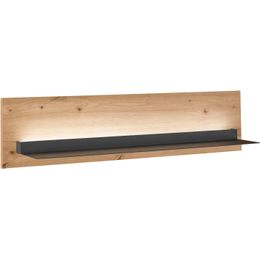 Wandboard, braun (eiche artisan), B:100 H:24 T:20,6, Spanplatte, SET ONE BY Musterring, Regale, inkl. LED-Beleuchtung, Breite 100 oder 150 cm, zwei Farbvarianten