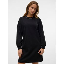Véro Moda Sweatkleid VERO MODA "VMDAISY SHORT SWEAT DRESS JRS BOO GA", Damen, Gr. XS, N-Gr, schwarz, Sweatware, Obermaterial: 65% Polyester, 35% Baumwolle, unifarben, Rundhals, Kleider