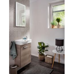 Waschbeckenunterschrank Fackelmann "SBC", beige (steinesche), B:44cm H:60cm T:24,3cm, Schränke, Badmöbel für Gäste-WC, Breite ca. 45 cm