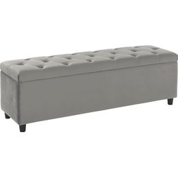 Guido Maria Kretschmer Home & Living Bettbank "Relaxy", grau, B:100cm H:41,5cm T:40cm, Massivholz, Polyester, Sperrholz, GUIDO MARIA KRETSCHMER HOME & LIVING, Sitzbänke, gesteppt, mit Staufach