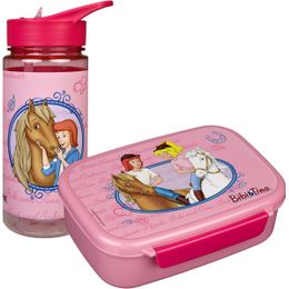 Lunchbox Scooli "Bibi & Tina", Kinder, rosa (bibi, tina), Lebensmittelaufbewahrungsbehälter, Brotzeitdose & Trinkflasche