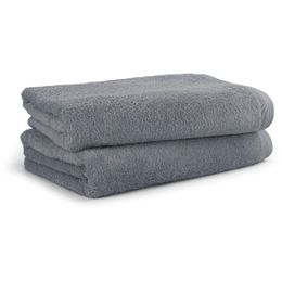 Möve Badetücher MÖVE "Superwuschel 100% Premium Cotton Baumwolle", beige (stone), B:80cm L:150cm, Walkfrottier, Obermaterial: 100% Baumwolle, Handtücher, Spar-Set, Made in Germany, 2x Badetücher mit Bordüre, einfarbig, weich