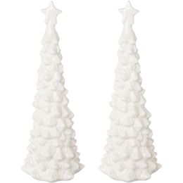 Dekobaum CREATIV LIGHT "Weihnachtsdeko", wei&szlig;, H:25cm &Oslash;:9cm, Keramik, Dekofiguren, Tannenbaum aus Keramik, H&ouml;he ca. 25 cm