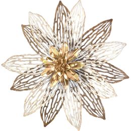 Wanddekoobjekt "Wanddekoration", gold (goldfarben), T:6cm Ø:35cm, Metall, HOFMANN LIVING AND MORE, Wanddekoobjekte, große Blüte aus Metall