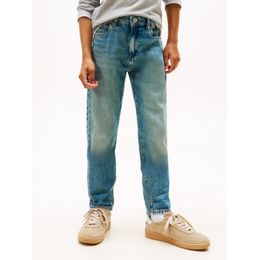 Gerade Jeans Tommy Hilfiger "MODERN STRAIGHT VINTAGE DENIM", Jungen, Gr. 7 (122), N-Gr, vintage worn, Denim/Jeans, Obermaterial: 100% Baumwolle, unifarben, straight fit lang, Jeans, Kinder bis 16 Jahre