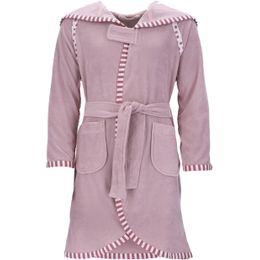Kinderbademantel Vossen "Mimmi" Gr. 122, lila (sea lavender), L:80cm, Rundstrickware, Hausmäntel, für Mädchen & Jungen, mit Kapuze & kontrastfarbigen Einfassung