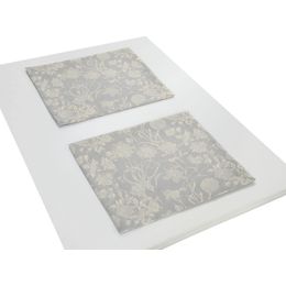 Platzset Adam "Flower Cuv&eacute;e Light" Gr. 1, grau (hellgrau), B:30cm L:40cm, Obermaterial: 100% Baumwolle, Platzsets
