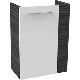 Waschbeckenunterschrank Fackelmann "SBC", weiß (schwarz, oak, weiß, blende schwarz, oak), B:44cm H:60cm T:24,3cm, Schränke, Badmöbel für Gäste-WC, Breite ca. 45 cm