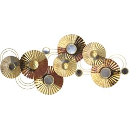 Wanddekoobjekt "Wanddekoration", gold (goldfarben), B:109cm H:51cm T:7cm, Metall, HOFMANN LIVING AND MORE, Wanddekoobjekte, aus Metall, metallicfarben