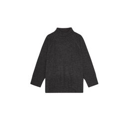Rundhalspullover MOSHI MOSHI MIND "moshi moshi mind Pullover Aster", Damen, Gr. L, charcoal melange, Obermaterial: 100% Wolle, Pullover