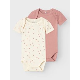 Body name it "NBFBODY für Mädchen mit Herzprint und weicher Baumwolle", Baby, Gr. 68, N-Gr, beige (buttercream), Rippstrick, Obermaterial: 100% Baumwolle, bedruckt, regular fit, Rundhals, Bodys, normal, Jersey, Rundhals