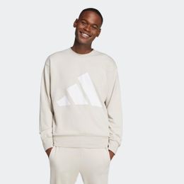 Sweatshirt adidas Sportswear "M BL FT SWT", Herren, Gr. S, grau (wonder aluminium, wei&szlig;), Obermaterial: 55% Baumwolle, 36% Polyester, 9% Viskose, Rundhals, Sweatshirts Sweatshirt