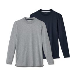 Tchibo - 2 Langarm-Shirts - Herren - Gr. M - dunkelblau