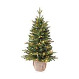 Tchibo - LED-Weihnachtsbaum mit Übertopf »Aspen« - 77x23x27cm - beige - Polyvinylchlorid / Polyethylen / Metall