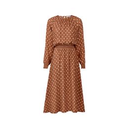 Tchibo - Gepunktetes Midi-Kleid - Damen - Gr. 40 - cognac/gepunktet
