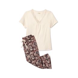 Tchibo - 3/4-Pyjama - Damen - Gr. S - taupe/print