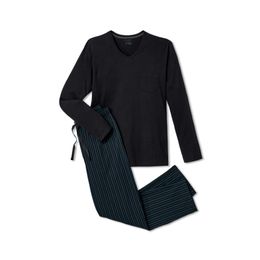 Tchibo - Pyjama - Herren - Gr. L - schwarz/gestreift