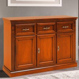 Pharao24.de Esszimmersideboard Wohnzimmer Kommode im klassischen Stil mit drei Schubladen