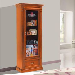 Pharao24.de Stauraumvitrine Wohnzimmer Schrank 184 cm hoch mit Glastür
