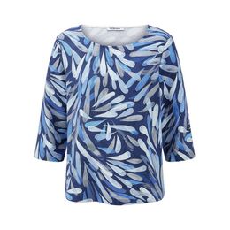 Peter Hahn - Rundhals-Shirt mit 3/4-Arm, blau, Gr. 36 / S - Baumwolle