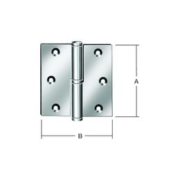 Vormann T&uuml;r-Scharnier B90xH90mm gerollt Edelstahl,rostfrei (010872090)