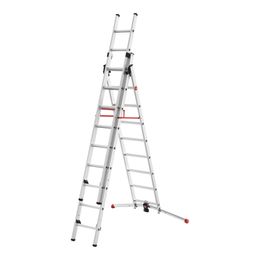 Hailo S100 ProfiLOT, Aluminium Kombileiter 3-teilig, 2x9 + 1x8 Sprossen (9309507)