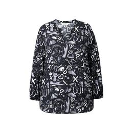Angel of Style Bluse Damen Gr&ouml;&szlig;e XXXL grau / schwarz / wei&szlig;