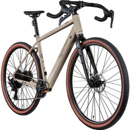 Remington G100 E Bike Gravelbike 28 Zoll Pedelec 360 Wh Elektrofahrrad 10 Gang Fahrrad beige 44 cm