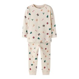 NAME IT Pajamas 'NMNVismas' boy size 104 Light beige / Pueblo / Carmine red