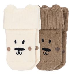 Topomini 2 Paar Newborn Frotteesocken mit Stickerei