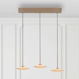 Paul Neuhaus LED-Pendelleuchte Elipsa, 3-flg., weiß/bronze