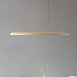 LUCANDE LED-Hängeleuchte Lutana, rosegold/holzfarben, 101 cm