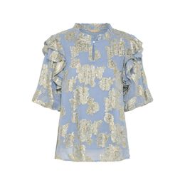 Culture Bluse 'Floi' Damen Größe S hellblau / gold