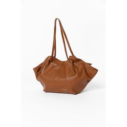 Lia Biassoni Leder-Shopper in Hellbraun - (B)60 x (H)33 x (T)15 cm - 75% | Damen-taschen