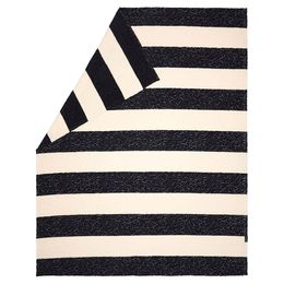 David Fussenegger Plaid "Teddy - Blockstreifen" in Schwarz/ Creme - 46% | Größe 200x150 cm | Decken