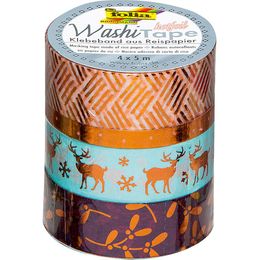 folia PAPER Washi-Tape "Hotfoil II" in Kupfer - 4x 5 m - 28% | Kreativbedarf-diy