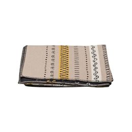 David Fussenegger Baumwollüberwurf "Nova - Bordüre" in Beige/ Gelb - 52% | Größe 220x145 cm | Decken