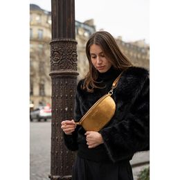 maison héritage PARIS Leder-Brustbeutel "Kimi" in Gold - (B)28 x (H)15 x (T)5 cm - 69% | Damen-koffer-reisegepaeck