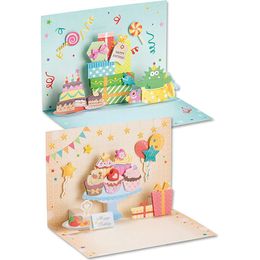 folia PAPER Bastelset "3D-PopUp-Karten Geburtstag" in Bunt - 18% | Schulzubehoer