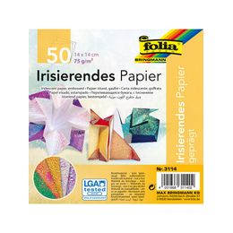 folia PAPER Irisierendes Papier in Bunt - 50 Blatt - (L)14 x (B)14 cm - 10% | Kreativbedarf-diy