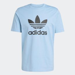 adidas originals T-Shirt 'Adicolor Trefoil' Herren Größe S hellblau / schwarz