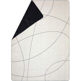 David Fussenegger Wohndecke "Savona - Geschwungene Linien" in Weiß/ Schwarz - 33% | Größe 200x150 cm | Decken