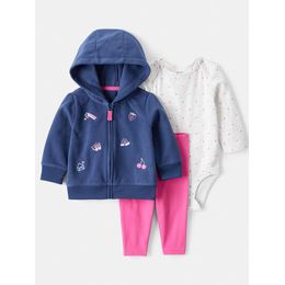 Carter's carter's 3tlg. Outfit in Dunkelblau/ Pink/ Grau - 38% | Größe 62 | Baby-bodys
