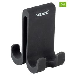 Wenko 2er-Set: Doppel-Duschhaken "Verna" in Schwarz - (B)5 x (H)9,5 x (T)4,5 cm - 12% | Badezimmer-accessoires