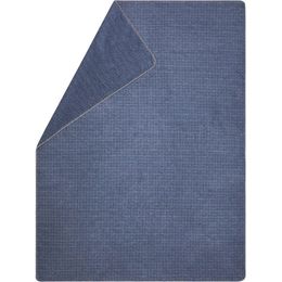 David Fussenegger Wohndecke "Savona - Faux Uni" in Blau - 43% | Größe 200x150 cm | Decken