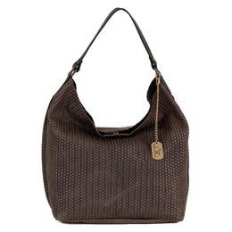Anna Morellini Leder-Schultertasche "Sebastiana" in Braun - (B)38 x (H)36 x (T)14 cm - 76% | Damen-taschen